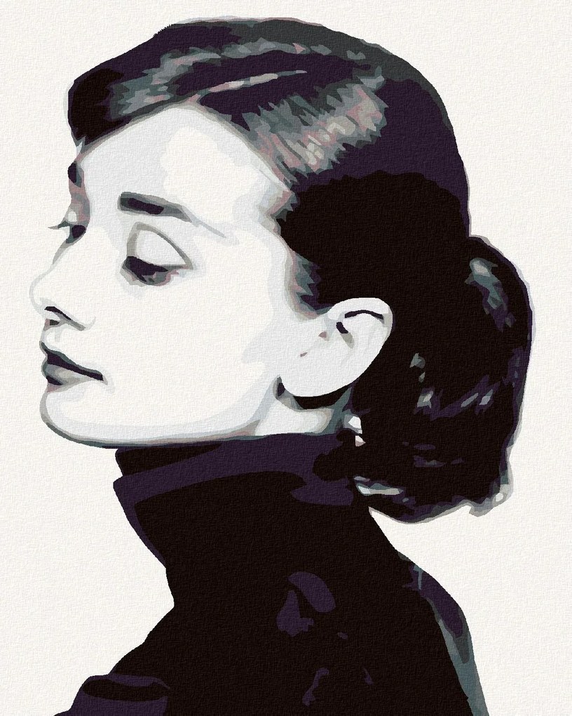 zuty malování podle čísel - audrey hepburn i, 80x100 cm, vypnuté plátno na rám