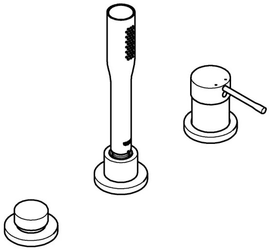 GROHE 19976001 - Vanová tříotvorová kombinace ESSENCE lesklý chrom