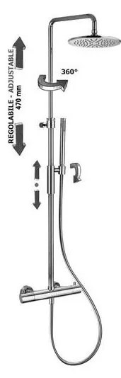 Paffoni - Sprchový systém s termostatickou baterií BIRILLO lesklý chrom