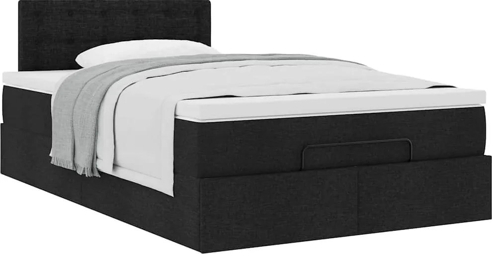 Osmanský postel s matrací černá 120x190 cm textil 3311610