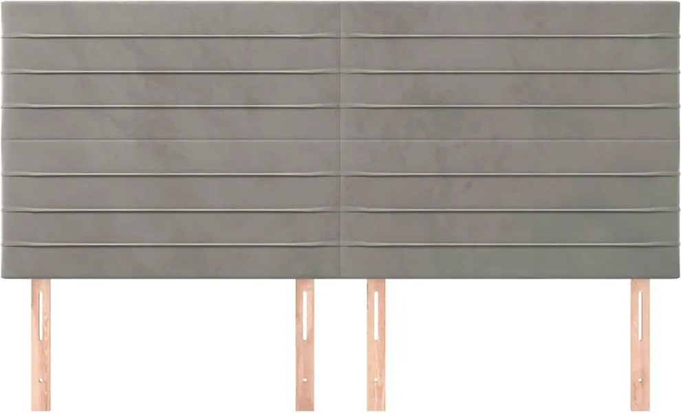 Čelo postele světle šedé 160x5x118/128 cm sametové 3116526