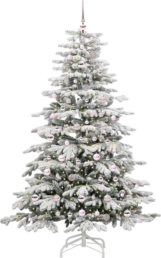 Umělý Skládací Vánoční Strom Bílá 210 cm PE a PVC 3395651