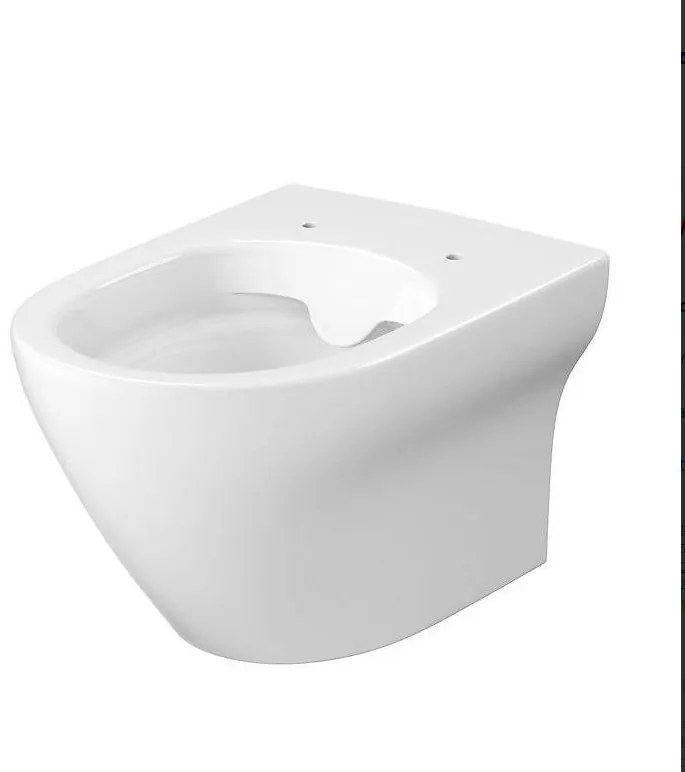 Cersanit Larga Oval CleanOn - závěsná wc mísa se SLIM sedátkem z duroplastu, bílá, S701-472