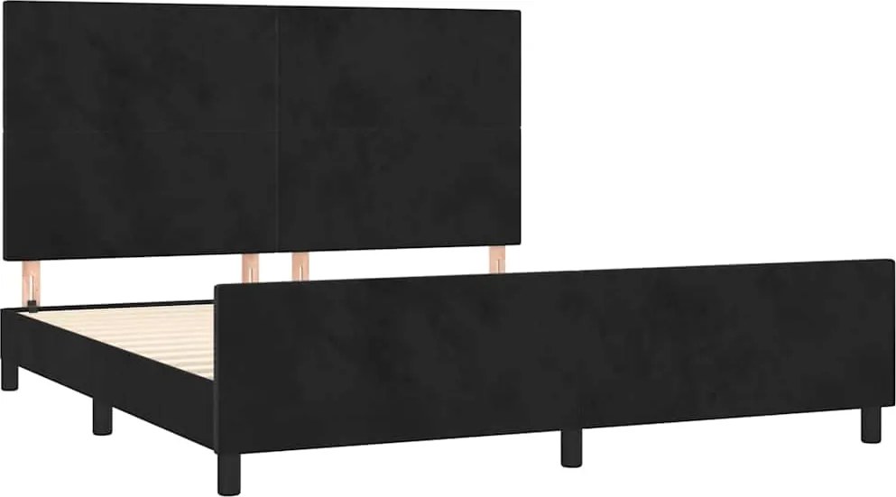 Rám postele bez matrace černý 160 x 200 cm samet 3125643
