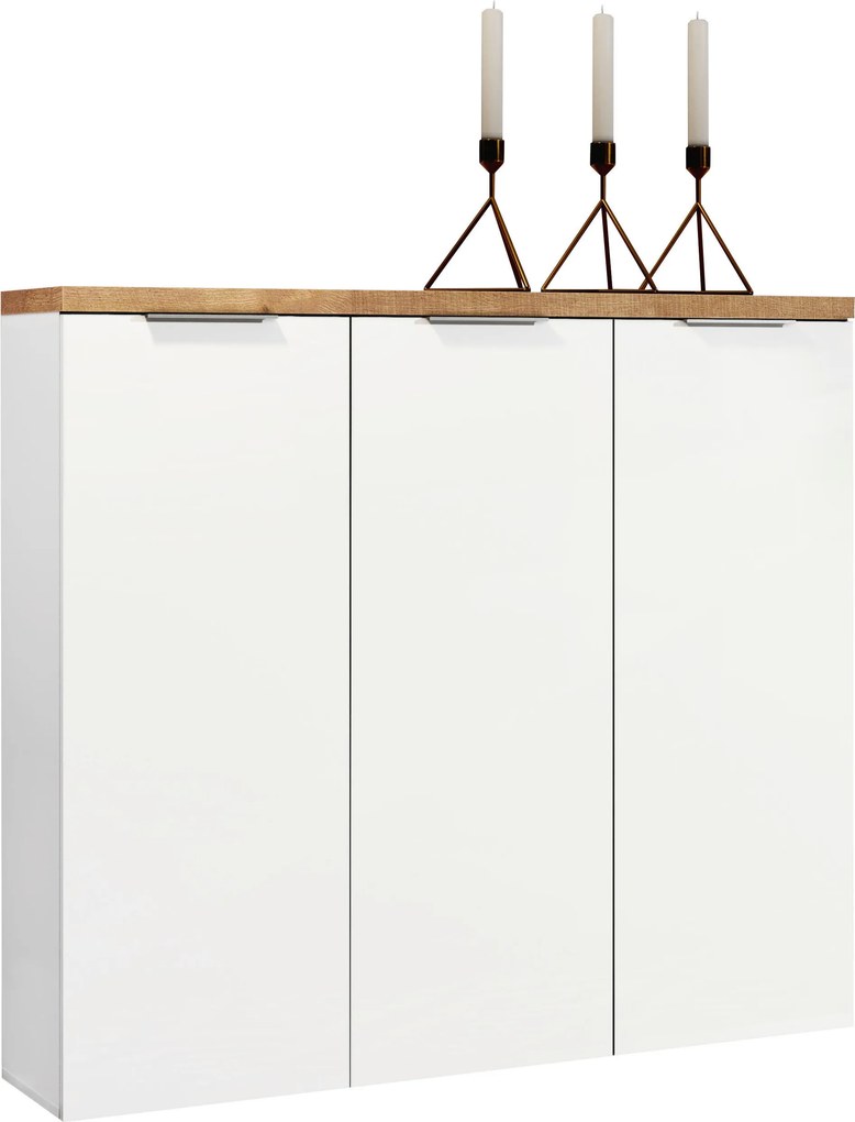 XXXLutz BOTNÍK, bílá, barvy dubu, 120/115/34 cm Xora - Botníky - 001027000401