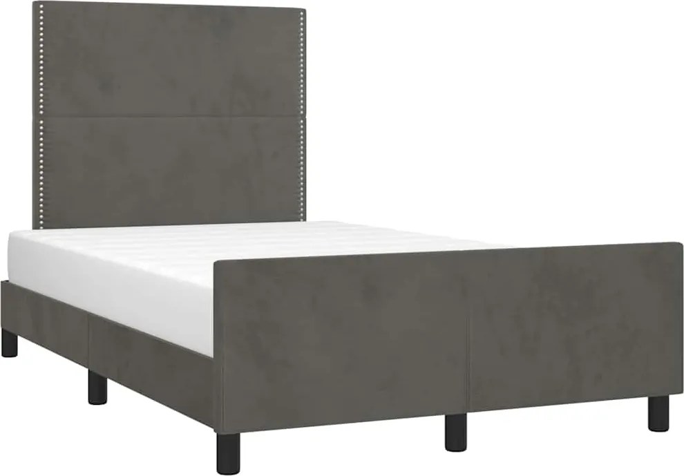 Rám postele bez matrace tmavě šedá 120 x 200 cm samet 3125685