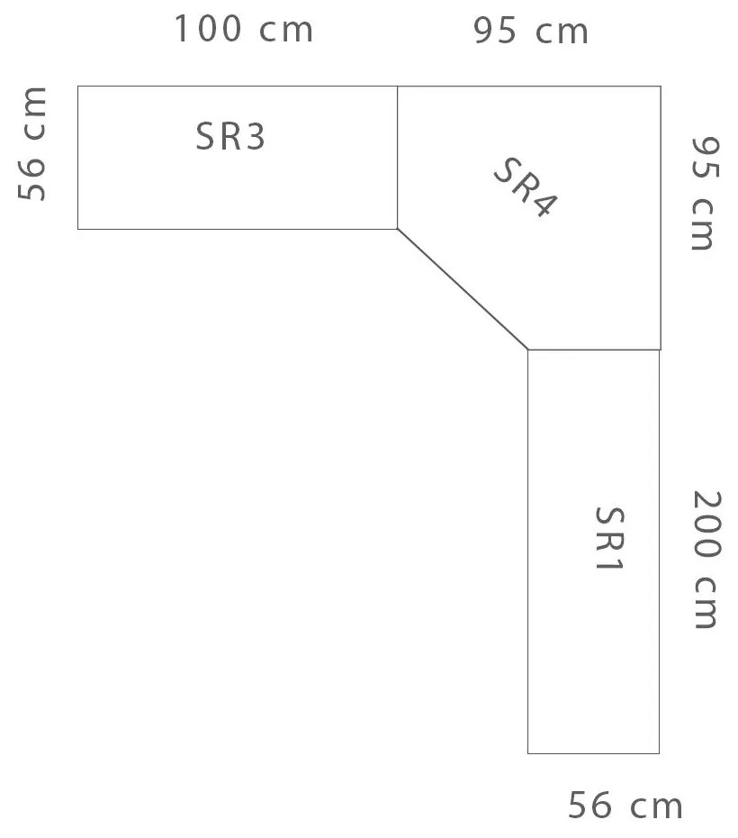 SMART sb | sestava šatních skříní | 195x295 cm | sonoma/bílá