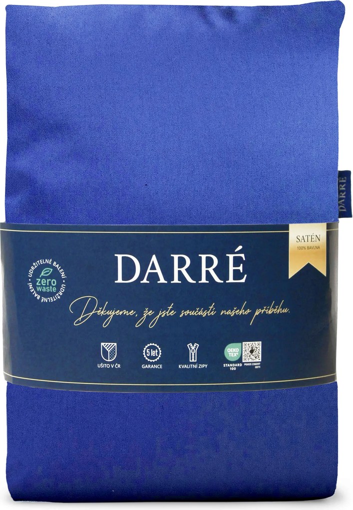 Saténové prodloužené povlečení Royal - dark blue Velikost: 140 x 220 + 70 x 90