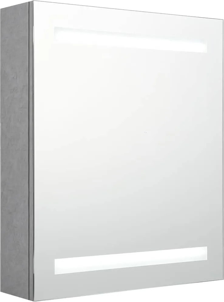LED koupelnová skříňka se zrcadlem betonově šedá 50x14x60 cm 326479