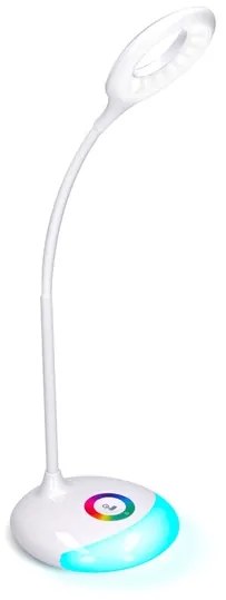 Stolní lampička ZOOM - LED 5W - nastavitelná barva podsvícení - s integrovanou baterií - bílá