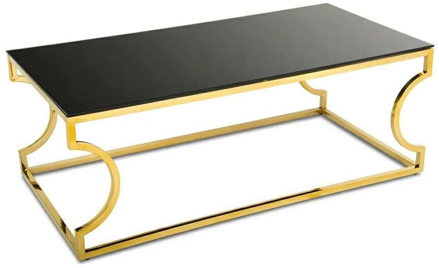 DekorStyle Konferenční stolek Luno Gold Black
