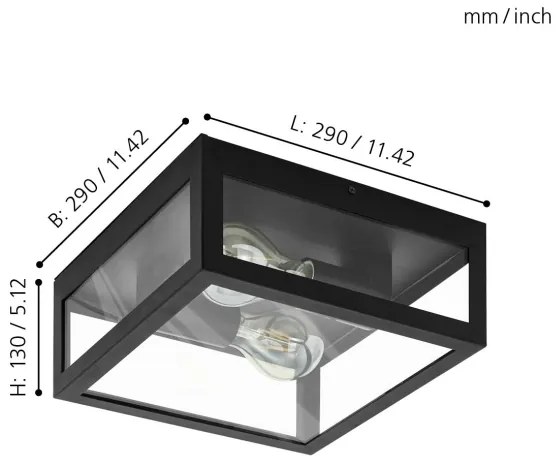 Eglo 99122 - Koupelnové stropní svítidlo AMEZOLA 2xE27/40W/230V IP44
