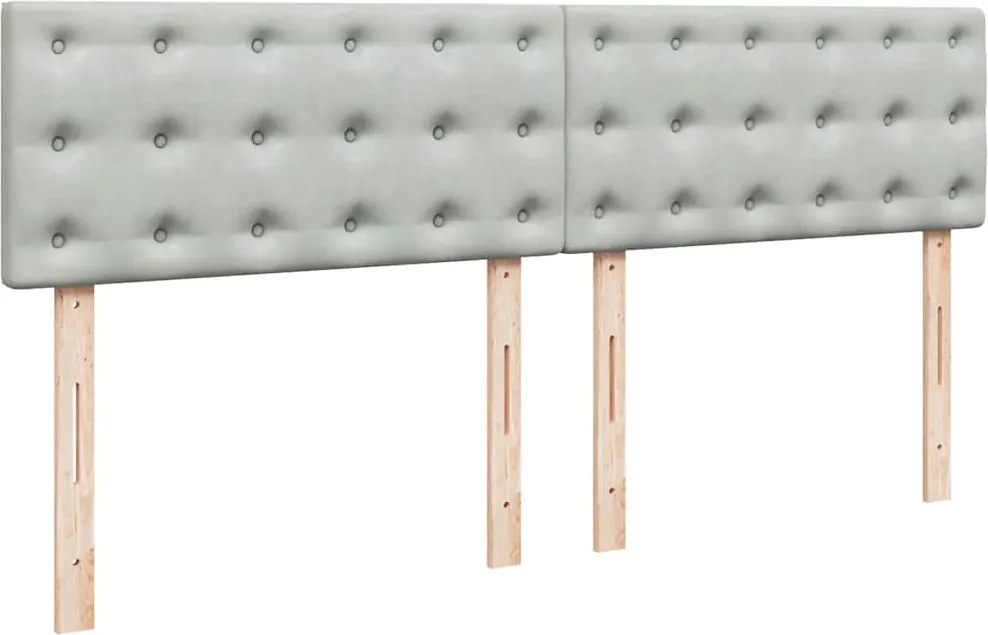 Box spring postel s matrací světle šedá 200x200 cm samet 3287842