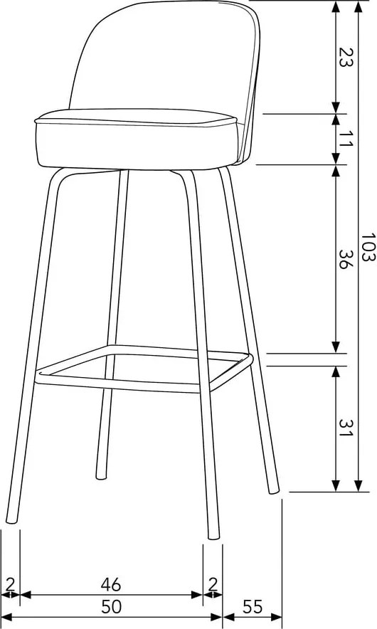 Zelená barová židle (výška sedáku 79 cm) Vogue – WOOOD