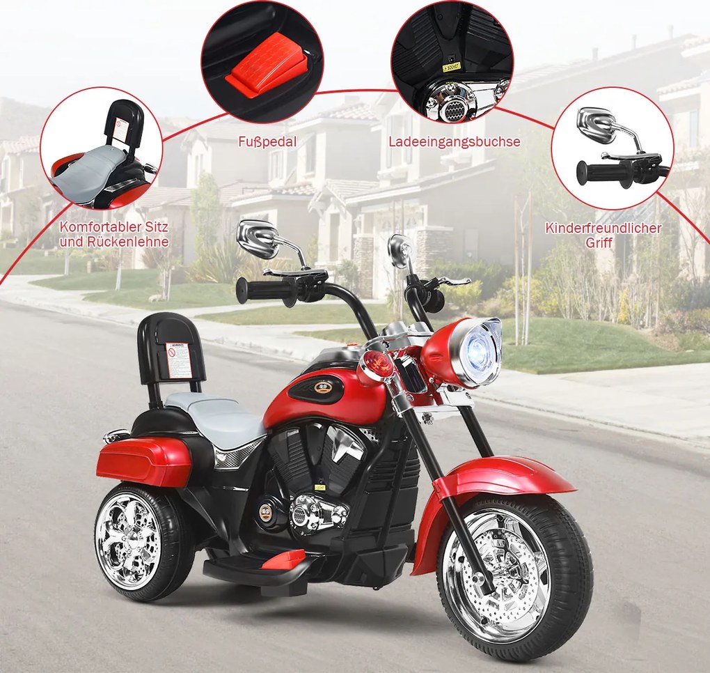 Costway Motocyklový elektrický motocykl ve stylu Chopper Dětský motocyklový