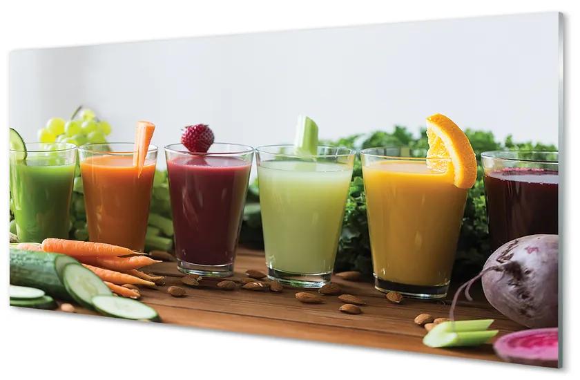 akrylový obraz Zeleninové, ovocné koktejly 140x70 cm