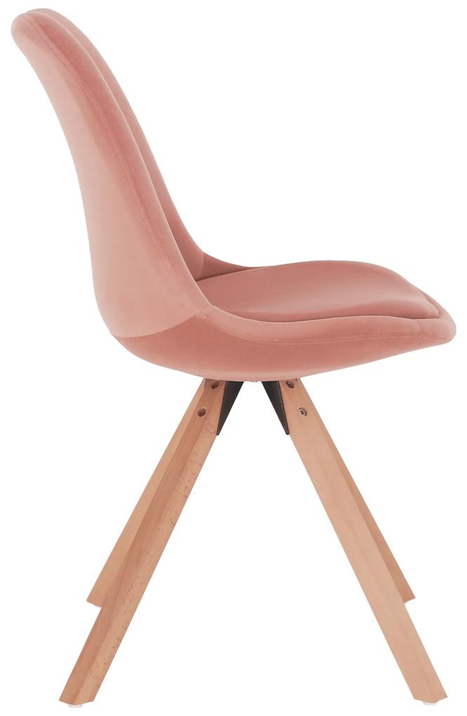 Kondela Židle, růžová Velvet látka / buk, SABRA