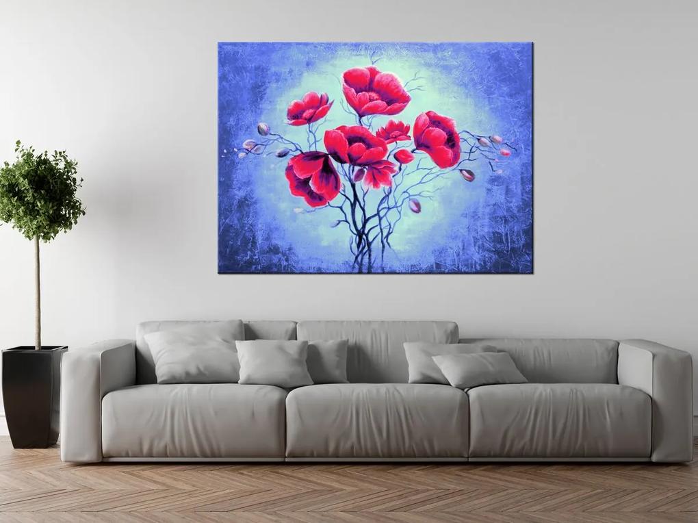 Gario Ručně malovaný obraz Jemný červený mák Rozměry: 100 x 70 cm