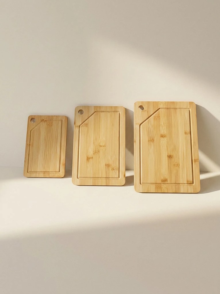 Sinsay - Bambusová prkénka na krájení 3 pack - béžová