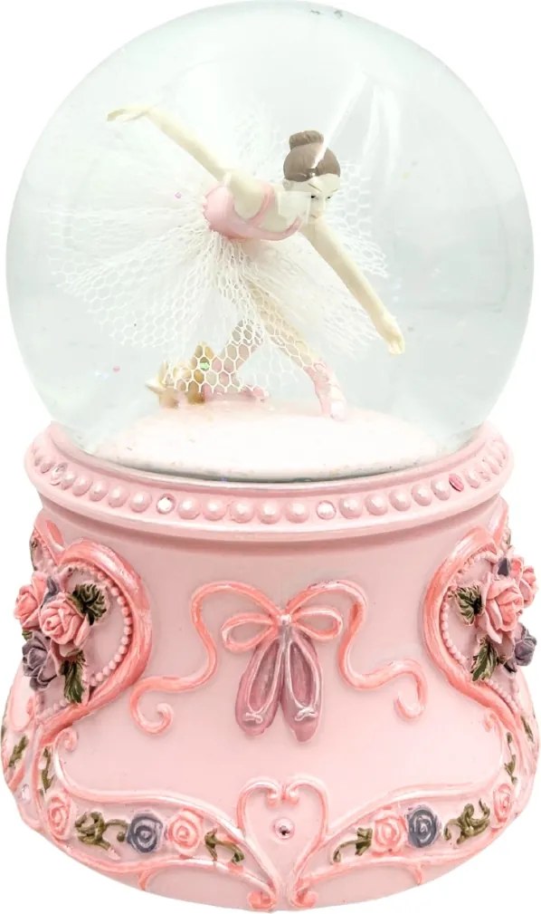 Madrid Magnificence Hudební skříňka Tančící baletka ve skleněné kouli 15 cm – MG-963