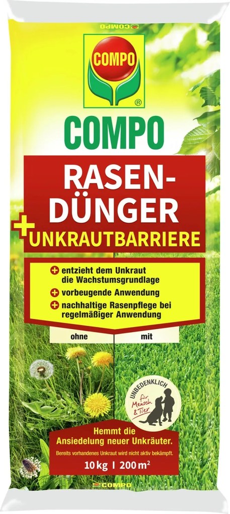COMPO Trávníkové hnojivo s bariérou proti plevelu 10 kg