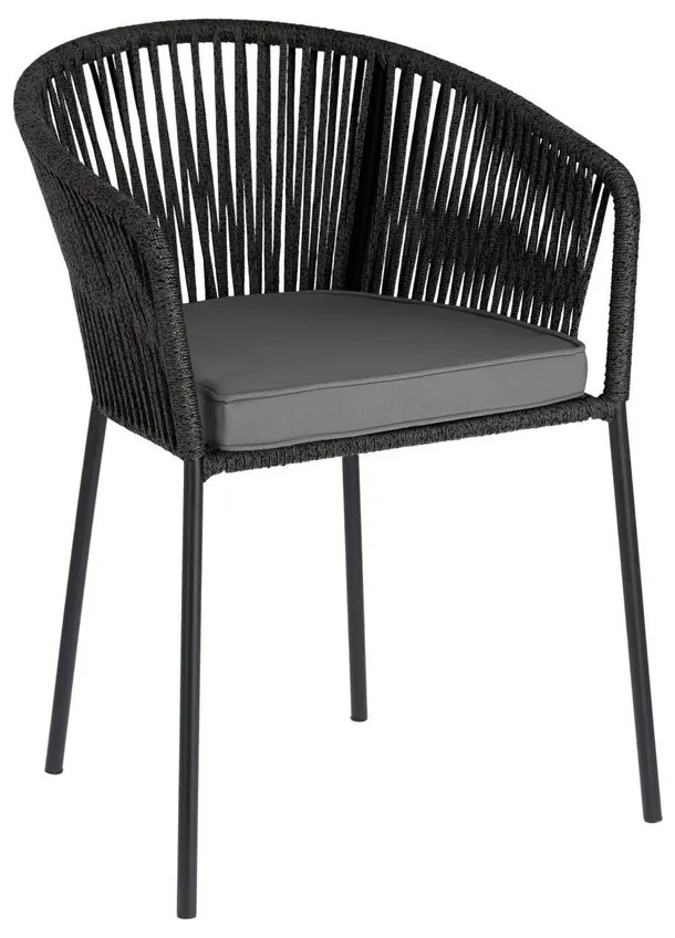 Černá pletená zahradní židle LaForma Yanet