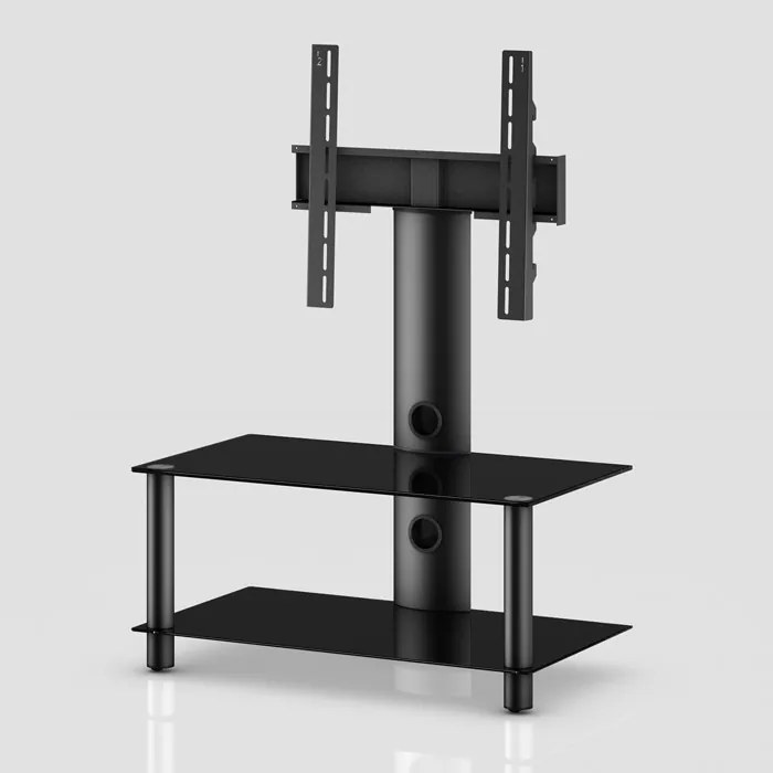 Televizní stolek NEO 80 (černé sklo + černé alu)