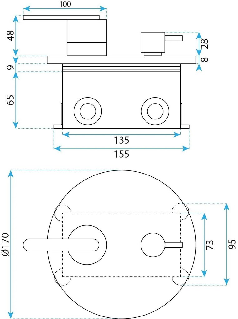 Sprchový komplet REA ONTARIO + BOX s podomítkovou baterií, kartáčovaná měď