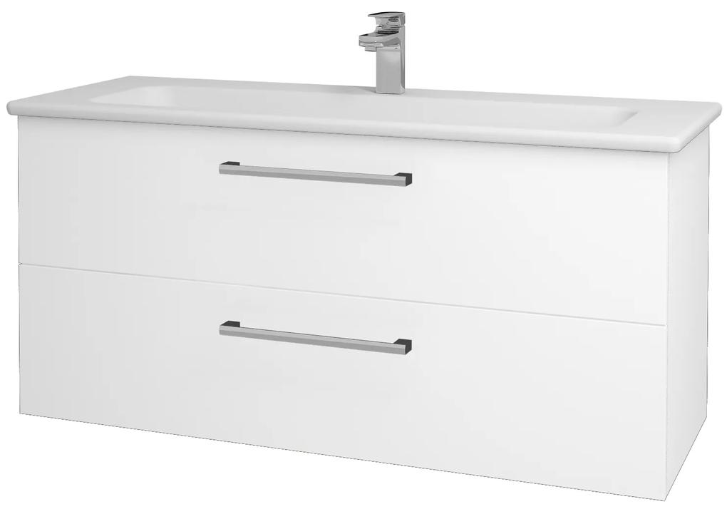 Dřevojas Koupelnová skříň GIO SZZ2 120 Varianta: N01 Bílá lesk / Úchytka T03 / D08 Wenge