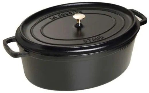Staub Oválný litinový hrnec s poklicí Cocotte, černá, 29 cm / 4,2 l 1102925