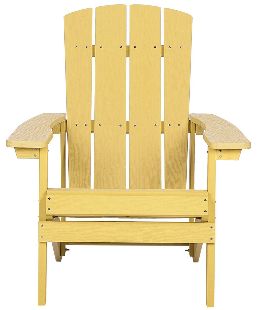 Zahradní židle s podnožkou žlutá ADIRONDACK Beliani