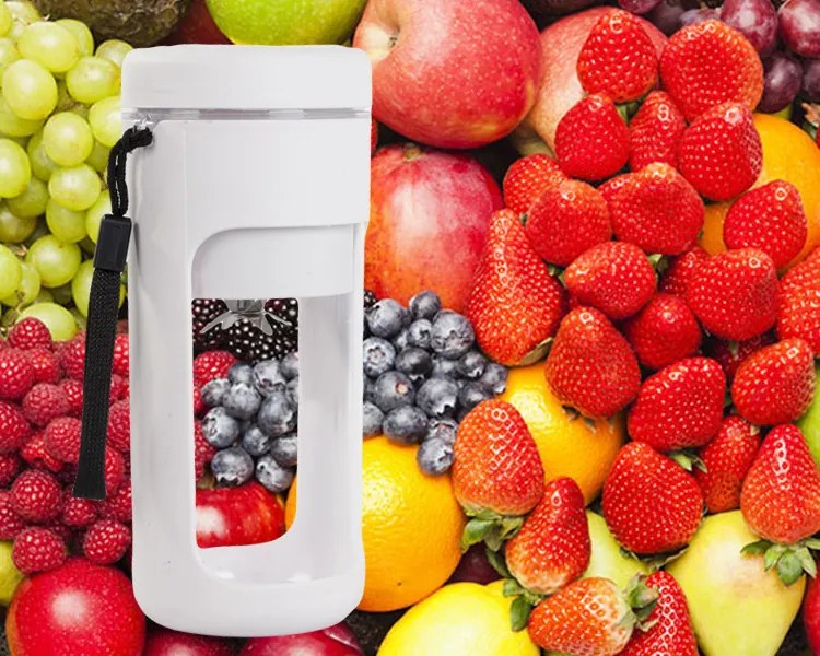 Verk Group Přenosný bezdrátový USB mixér na smoothie, drtič ledu, šňůrka na krk