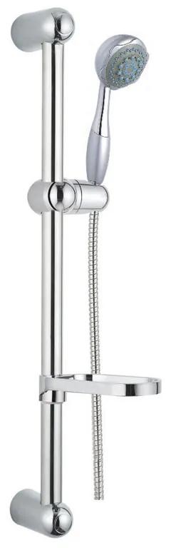 Mereo Sprchová souprava, pětipolohová sprcha, dvouzámková hadice, stavitelný držák, mýdlenka, plast/chrom (CB 900A)