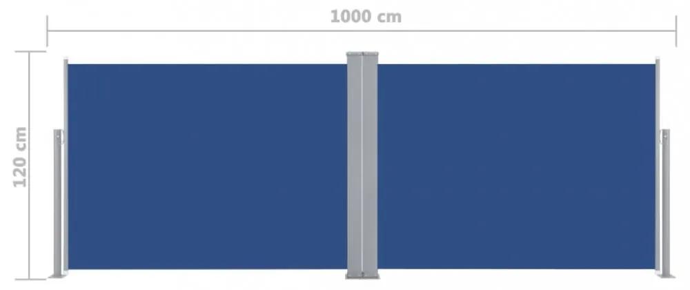 Zatahovací boční markýza 120x1000 cm Dekorhome Modrá