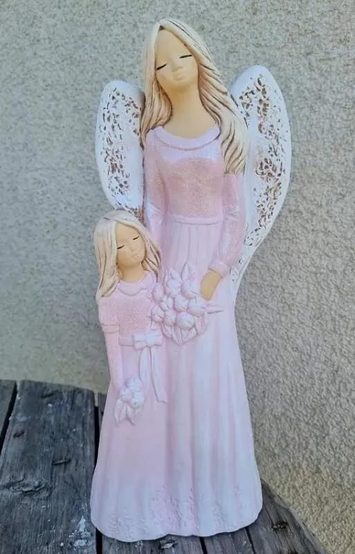 Andělka LUKRECJA  s holčičkou, růžová