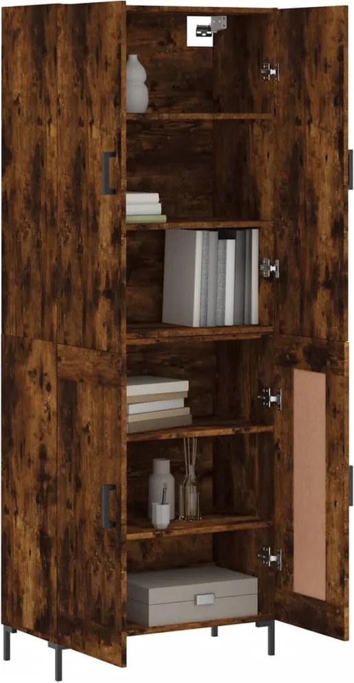 Skříň highboard kouřový dub 69,5 x 34 x 180 cm kompozitní dřevo 3195792