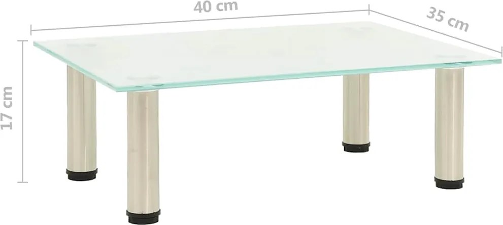 TV stolek mléčný 40 x 35 x 17 cm tvrzené sklo 322759
