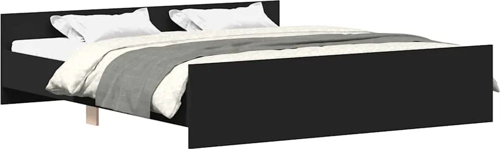 Rám postele s hlavovým a nožním čelem černý 160 x 200 cm 3203762