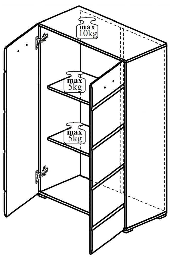 Obývací stěna YORK - bílá, lesk, 280 cm