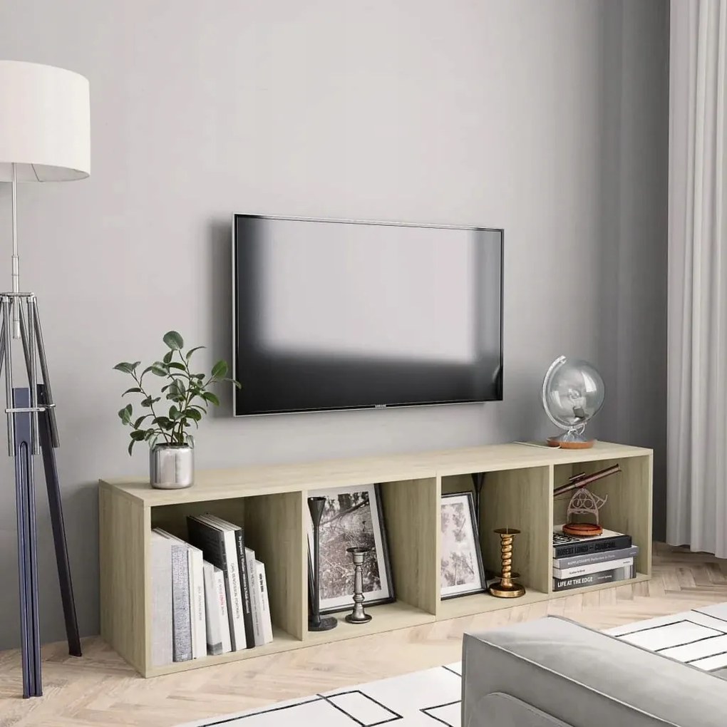 Knihovna Tv Skříňka 143 X 30 X 36 Cm dub sonoma