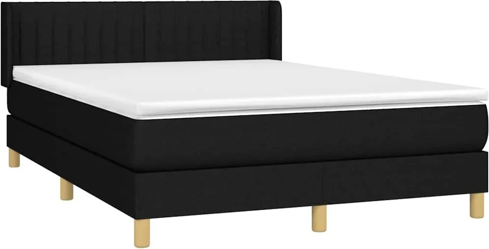 Box spring postel s matrací černá 140 x 190 cm textil 3130427