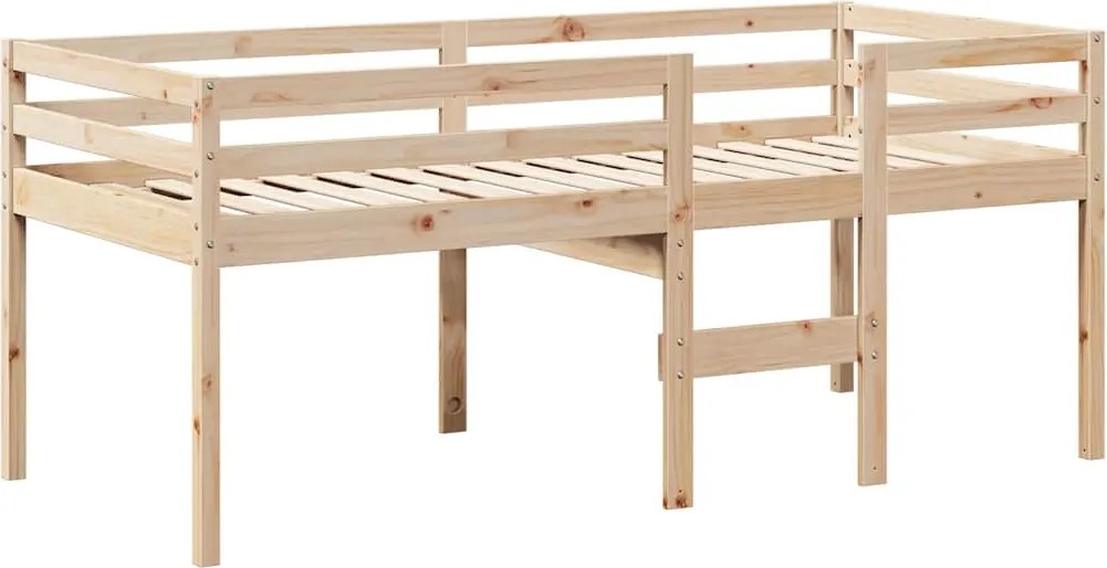 Patrová postel se střechou 80 x 200 cm masivní borové dřevo 3281974
