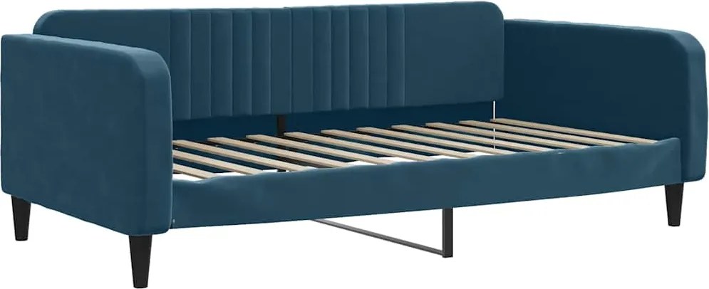 Válenda s přistýlkou a zásuvkami modrá 100 x 200 cm samet 3197141