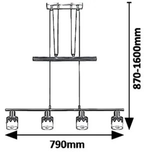 Rabalux 5345 - Lustr na lanku LACEY 4xE14/40W/230V