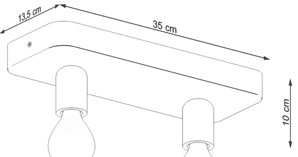 Stropní svítidlo Tavo 2, černé tělo svítidla, beton