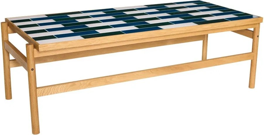 Černobílý/v přírodní barvě konferenční stolek v dekoru dubu 61x132 cm Motif – Hübsch