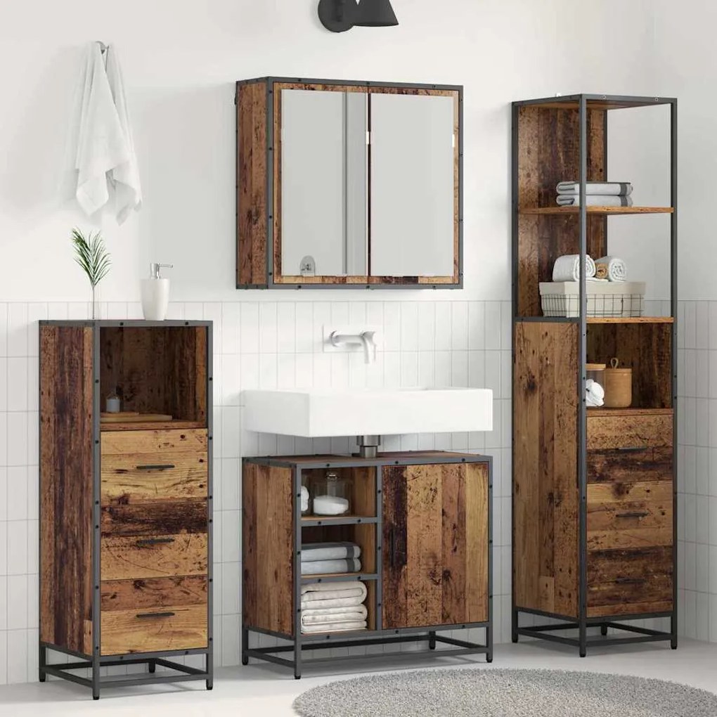 Sada koupelnového nábytku 3 ks Staré dřevo 65 x 33 x 60 cm 3402405