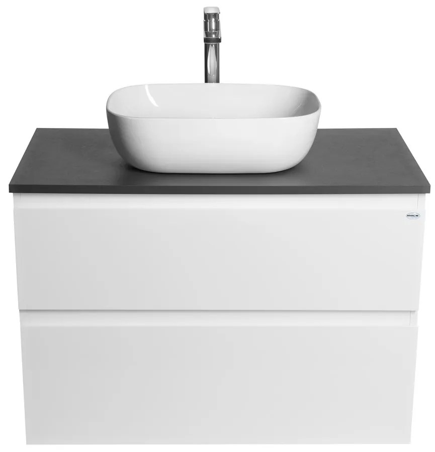 Aqualine Aqualine, ALTAIR skříňka s deskou 87,5 cm, bílá/antracit břidlice, AI290-03