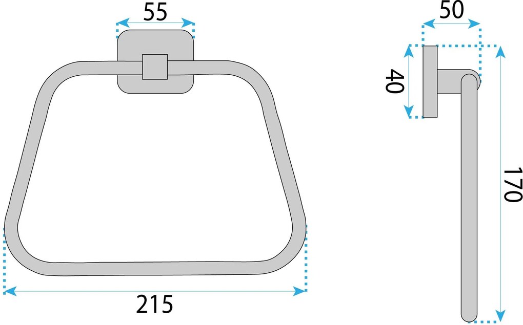 Rea Nico, koupelnový věšák na ručníky, zlatá matná, REA-88083