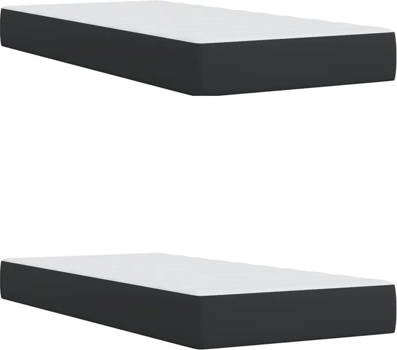 Box spring postel s matrací černá 200x200 cm umělá kůže 3290736